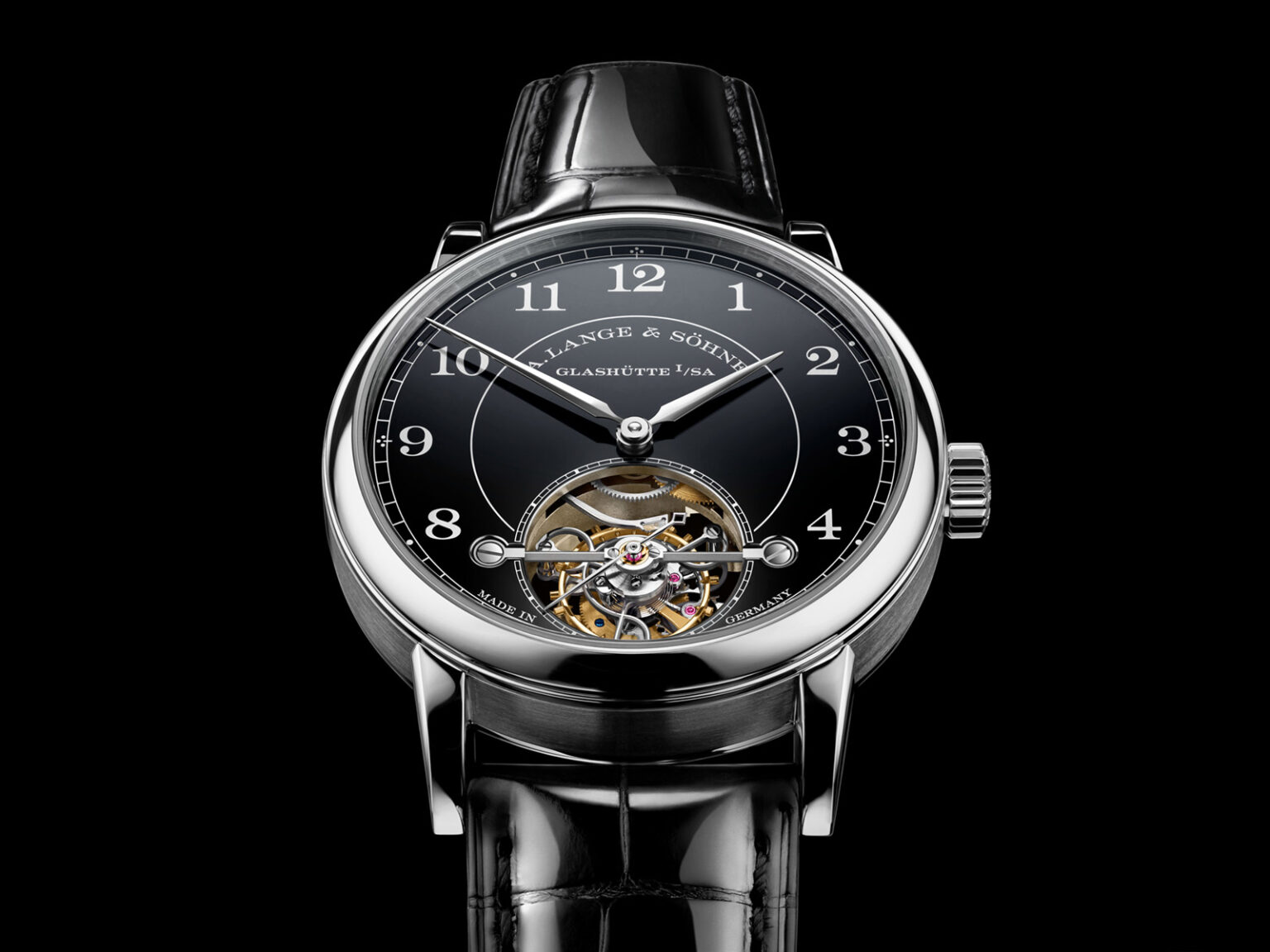 A. Lange & Söhne 1815 Tourbillon Bằng Bạch Kim Với Mặt Số Tráng Men đen ...